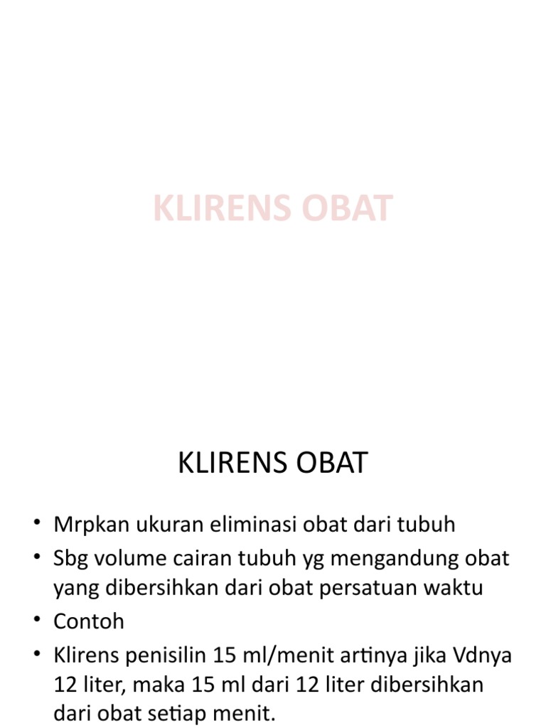 Klirens Obat | PDF