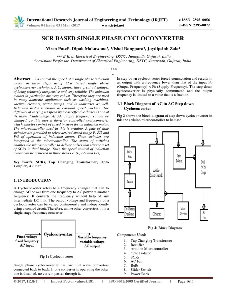SCR Based Single Phase Cycloconverter | PDF | Alternating Current ...