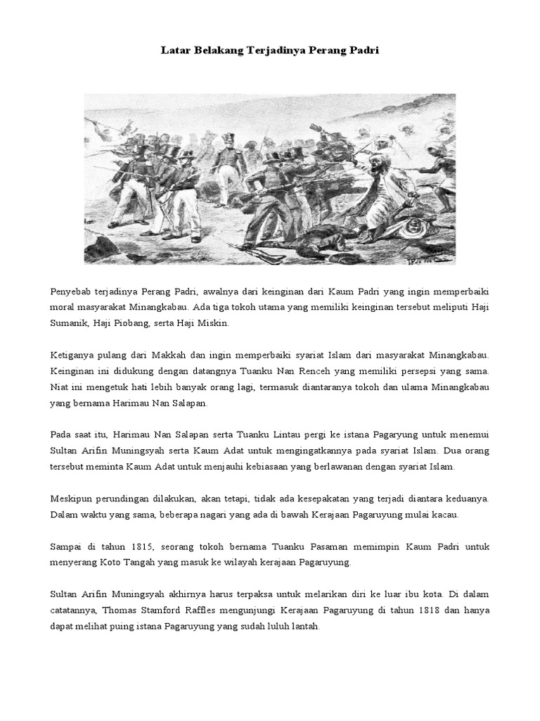 Perang Padri: Latar Belakang Konflik | PDF | Politik | Agama ...