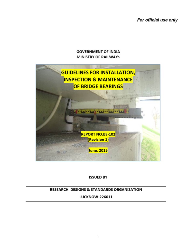 Guidelines for Inspection and Maintenance of Railway Bridge Bearings ...