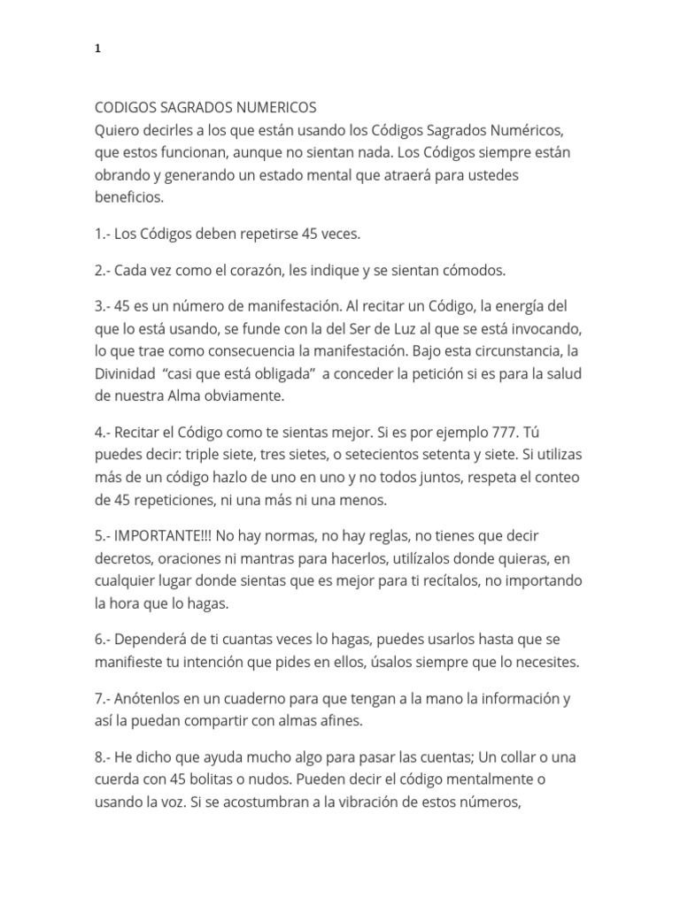 Codigo Numerico Sagrado | PDF | Gatos | María, madre de Jesús