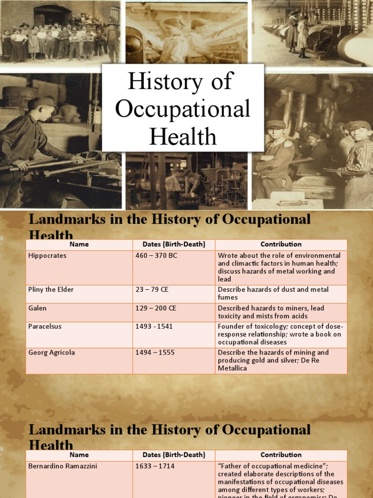 History OF Occupational Health | PDF | Occupational Safety And Health ...