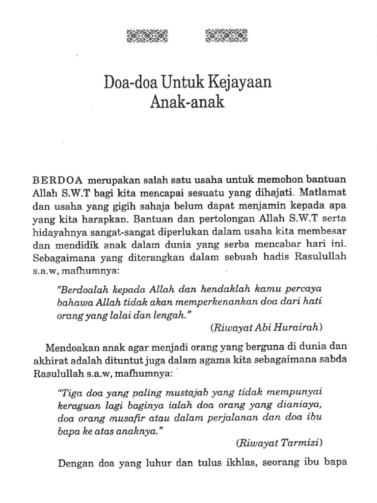 Doa Kejayaan Anak