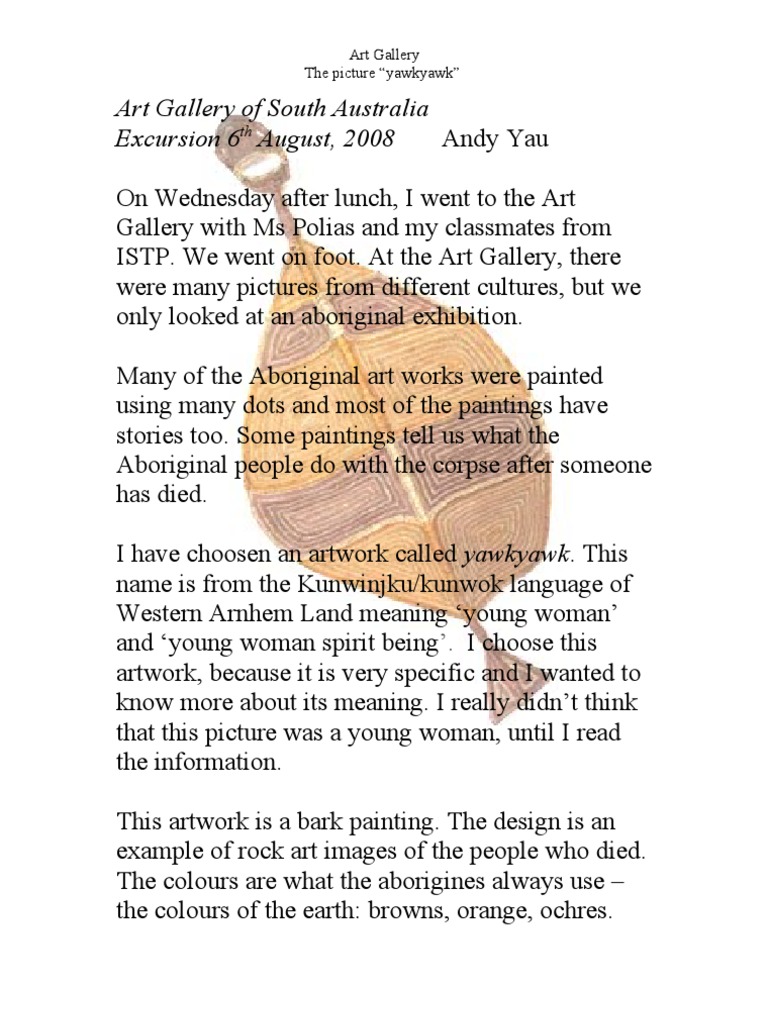 Aboriginal Art: Yawkyawk Painting Analysis | PDF
