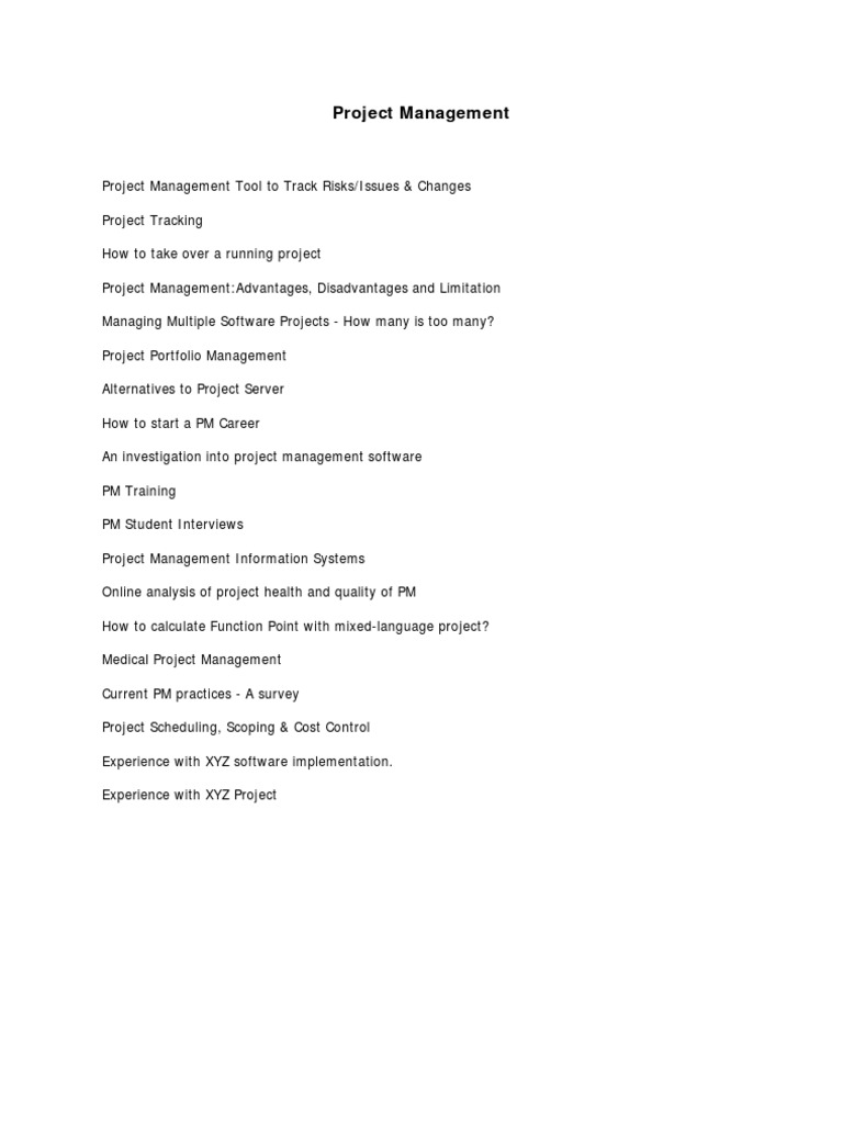 MBA Project Management Project Topics | PDF