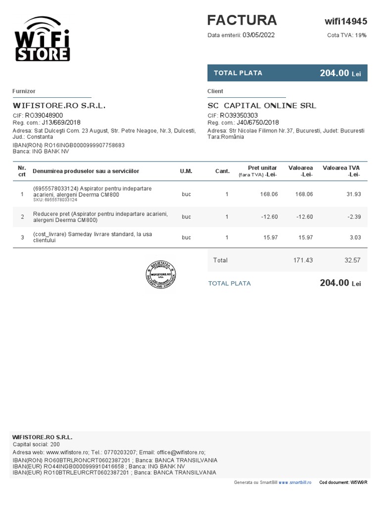 Invoice Wifi-14945 6270cf3bf3bca | PDF