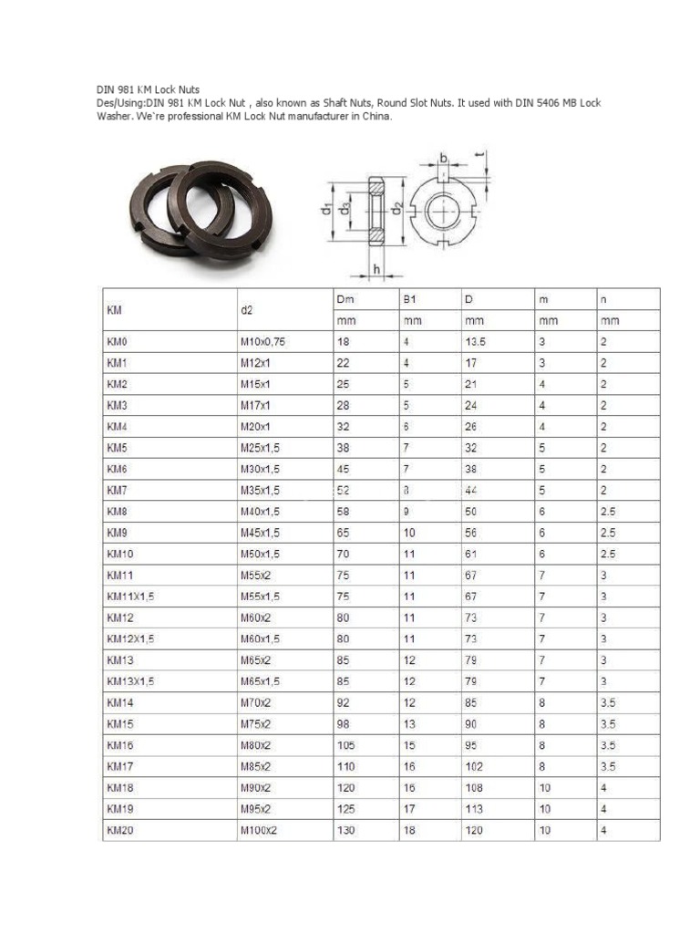 Din 981 KM Lock Nuts | PDF