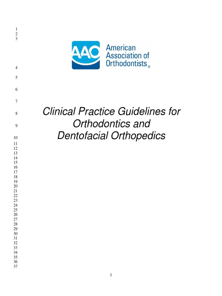 Clinical Practice Guidelines Approved 2021 HOD | PDF | Orthodontics ...