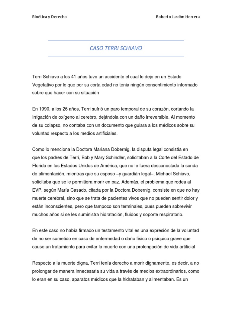 Caso Terri Schiavo | PDF | Muerte | Medicina