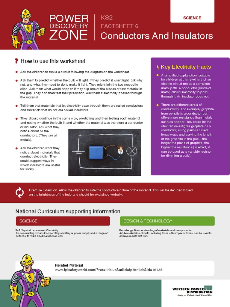 Sheet 6 Conductors and Insulators | PDF | Electrical Resistivity And ...