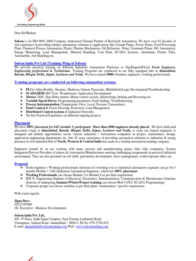 Sofcon Training Attachment | PDF | Scada | Programmable Logic Controller