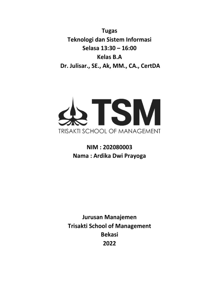 Ardika Dwi Prayoga - B.A - Tugas Pert 09 - Tsi | PDF