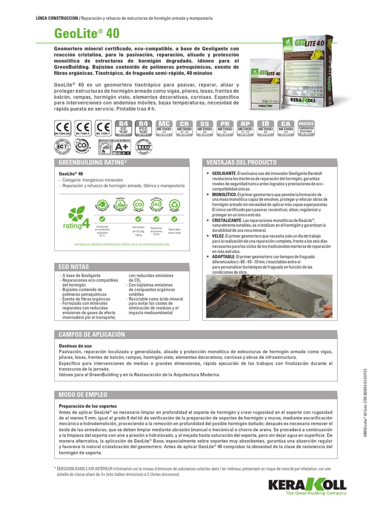 Geolite 40 2020 (Es-Exp Es) | PDF | Hormigón | Materiales