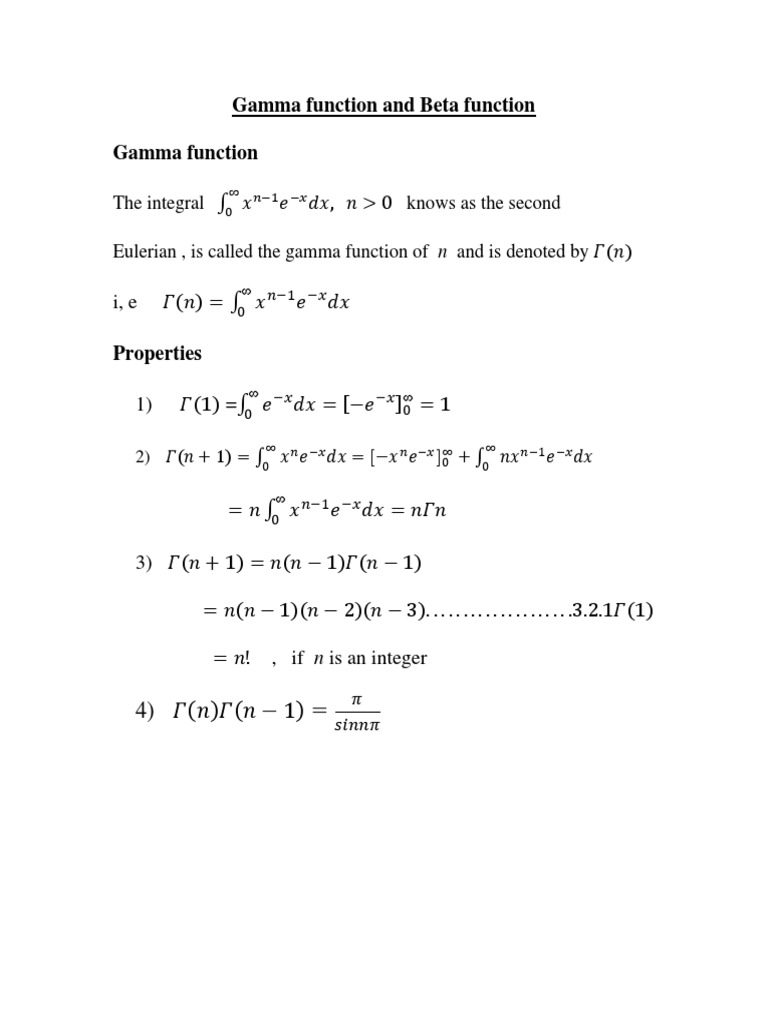 Beta Gamma Function | PDF