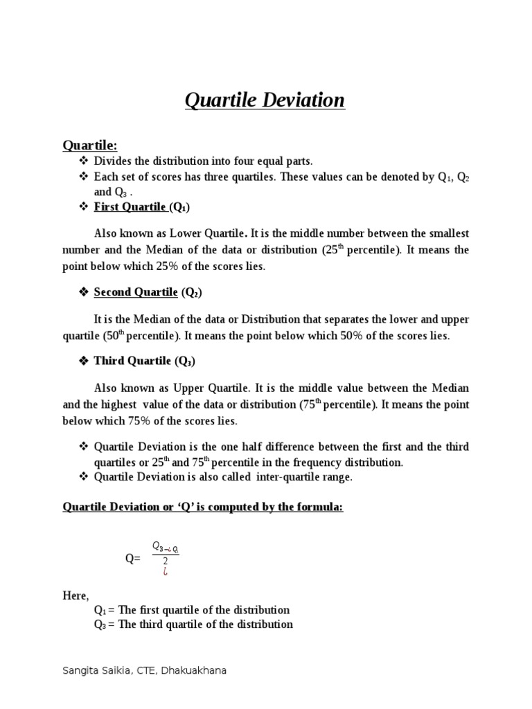 Quartile DeviatioN | PDF | Percentile | Quartile