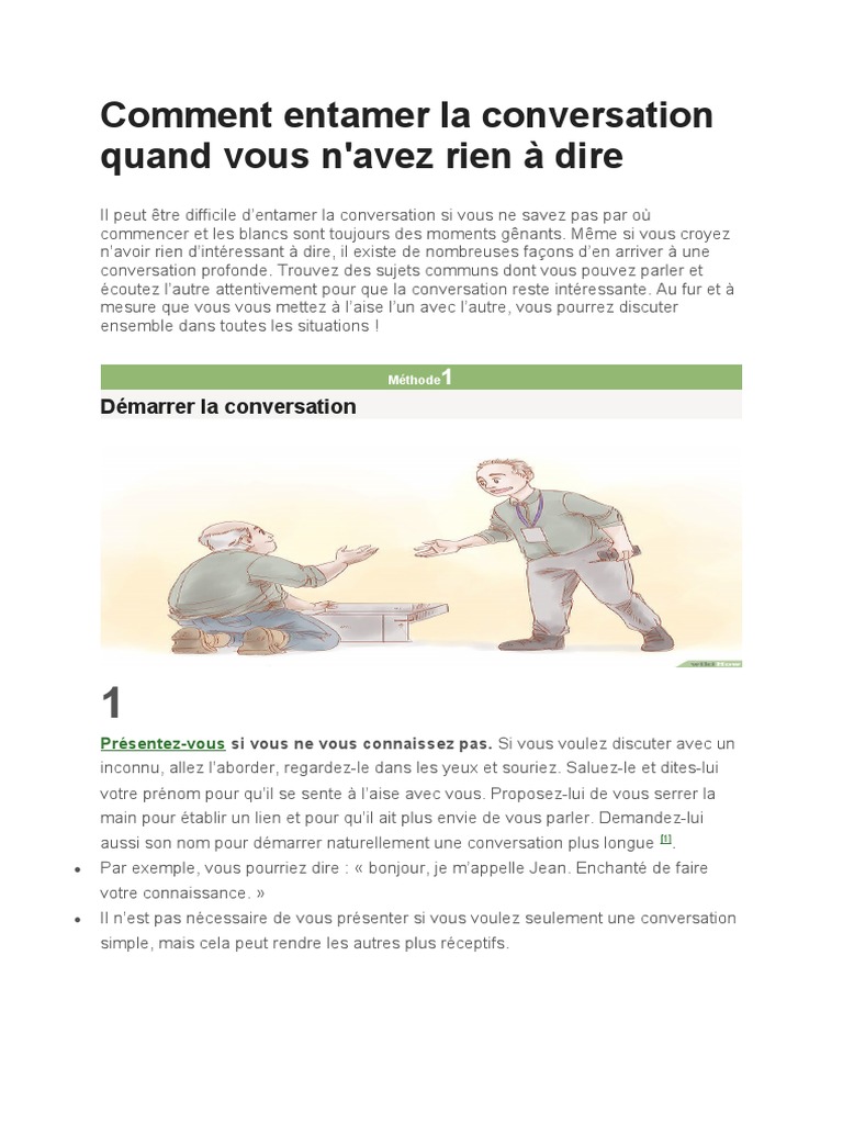 Comment engager une conversation facilement | PDF