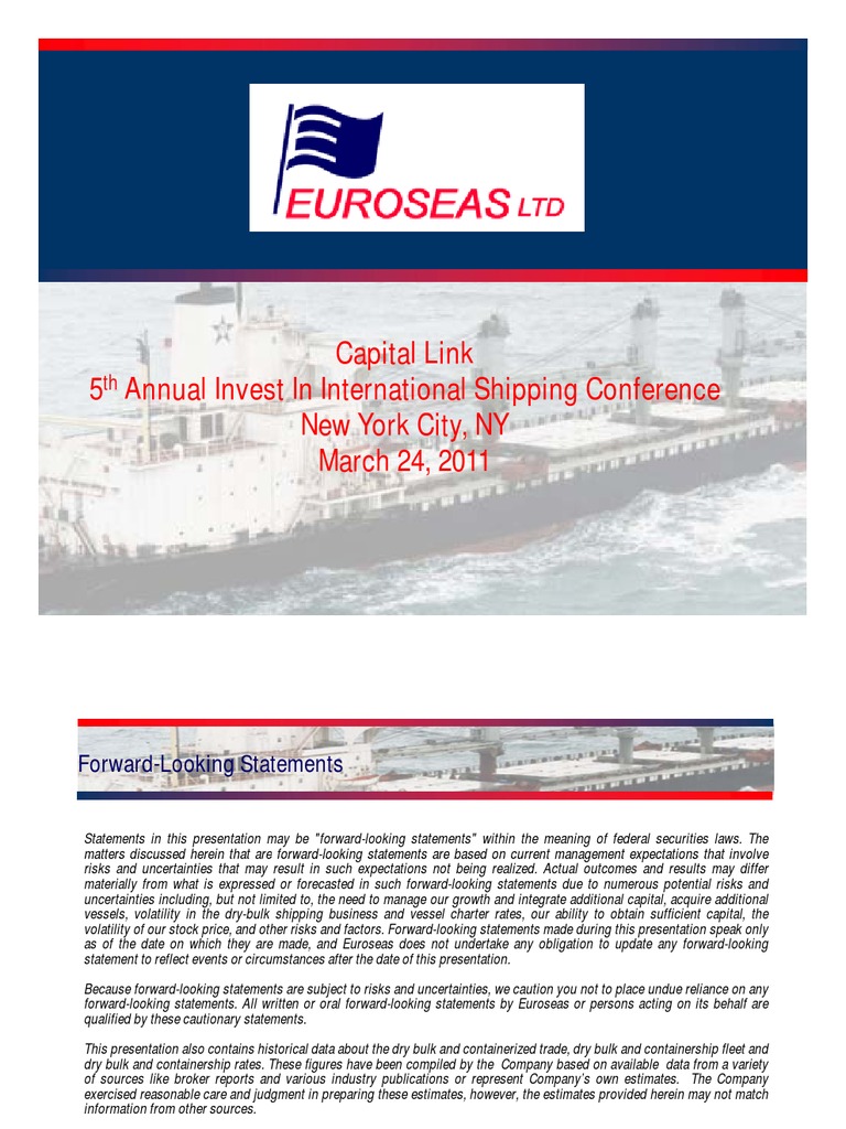 Capital Link P 5 Annual Invest in International Shipping Conference New ...
