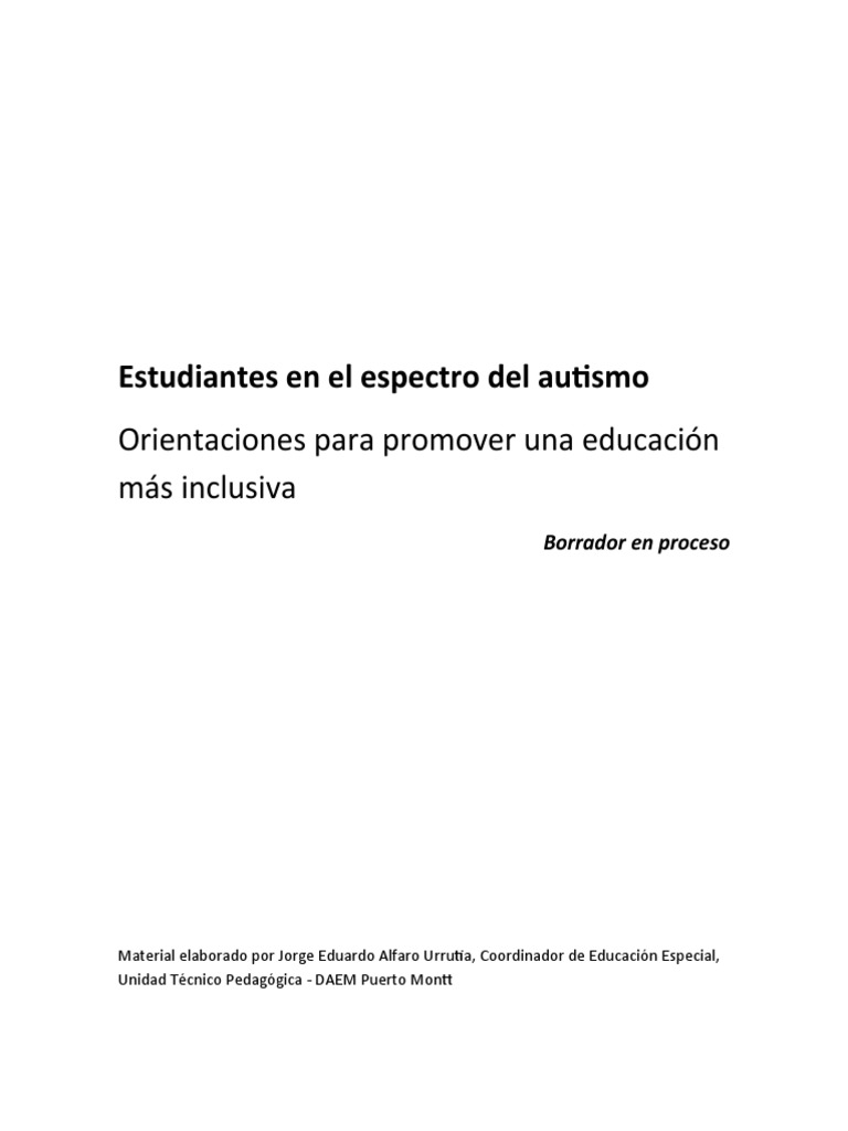 Educación Inclusiva para Autismo | PDF | Espectro autista | Aprendizaje