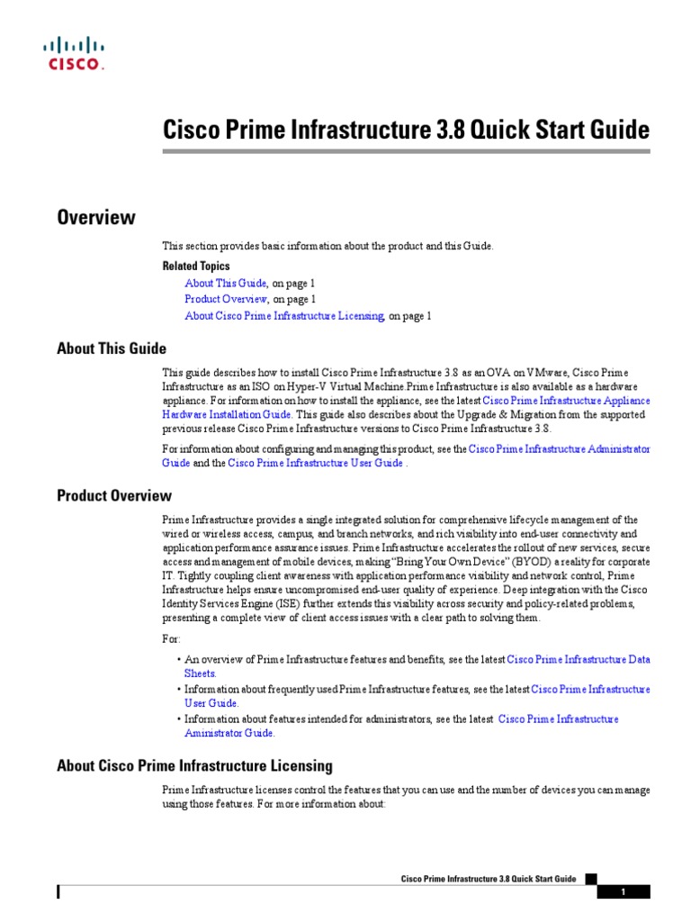 Cisco Prime Infrastructure 3.8 Quick Start Guide | PDF | Superuser | Ip ...