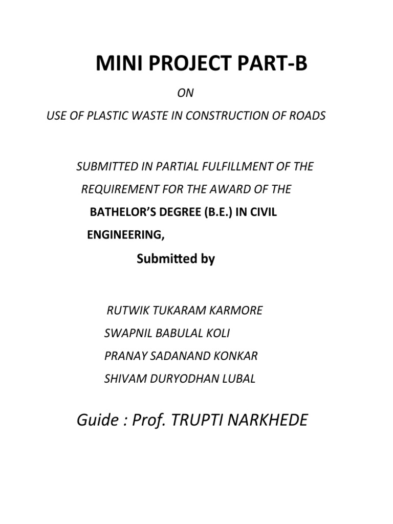 Capstone Project Report Sample1 | PDF | Concrete | Plastic