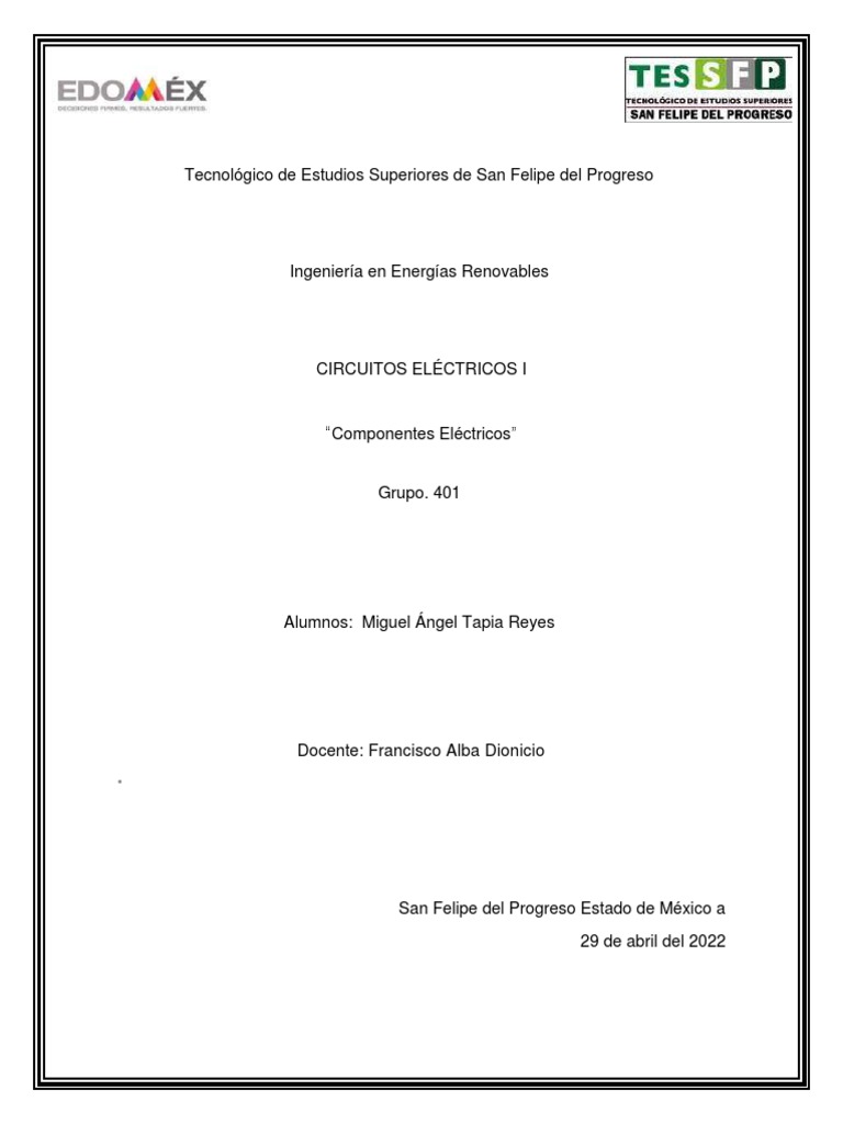 Componentes Eléctricos en Circuitos | PDF