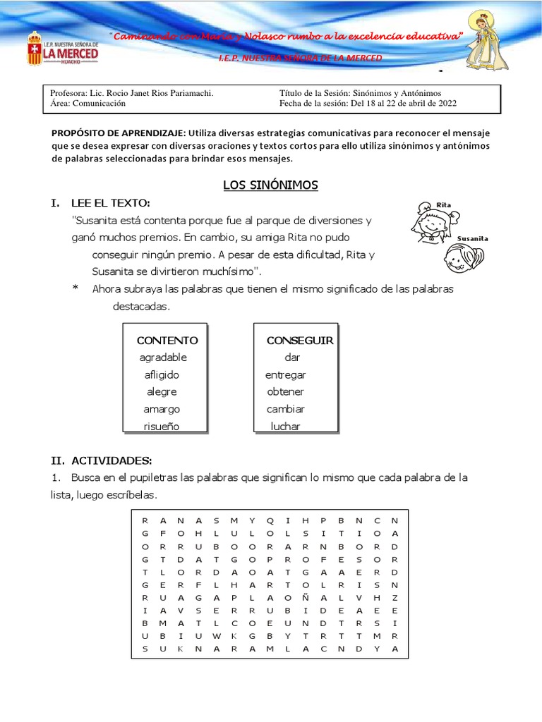 06 Guia Sinonimos y Antonimos | PDF