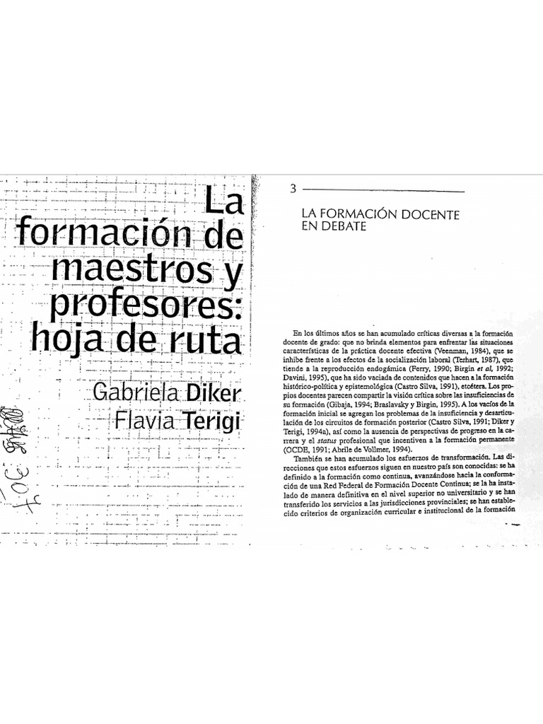 Diker y Terigi. La Formación Docente en Debate | PDF
