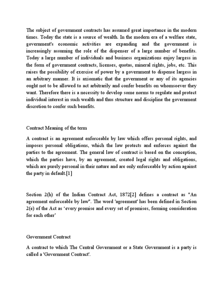 Government Contract | PDF | Rule Of Law | Legal Liability