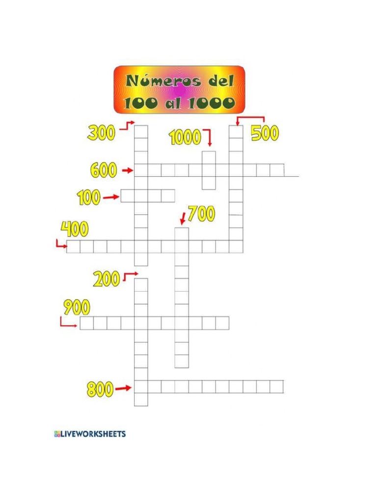 Crucigramas De Numeros