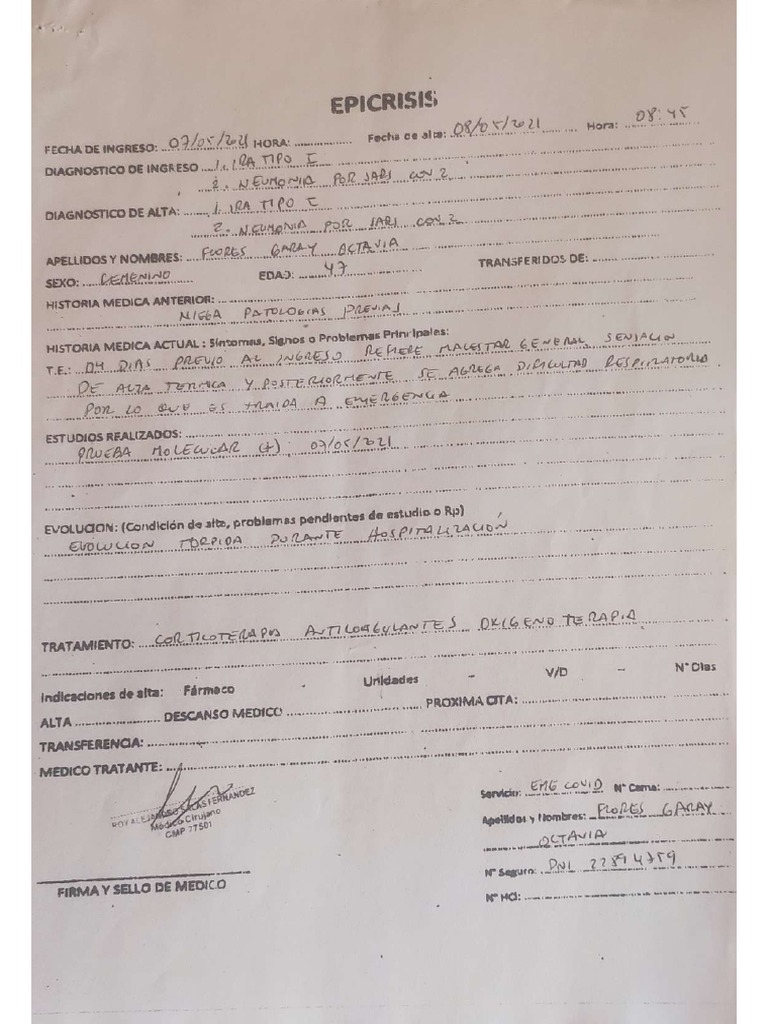 Copia de Toda La Historia Clínica Foliada y Fedateada | PDF