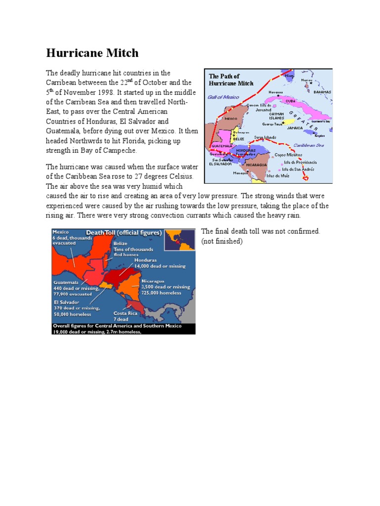 Hurricane Mitch: Impact and Path | PDF
