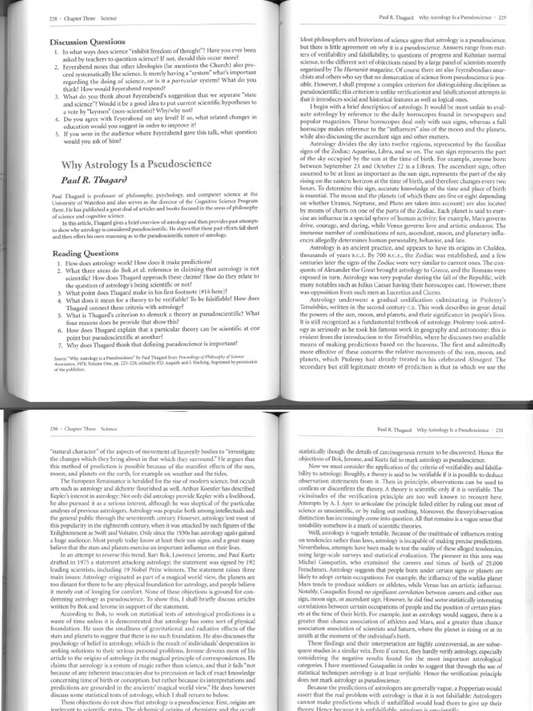 Why Astrology Is A Pseudoscience: Discussion Questions | PDF ...