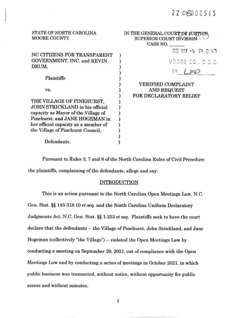 Complaint and Request For Declaratory Relief | PDF | Judgment (Law ...