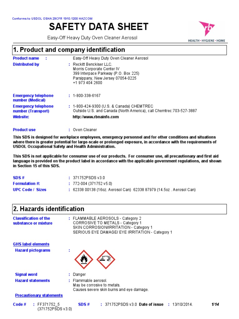 Aerosol Msds | PDF | Toxicity | Safety