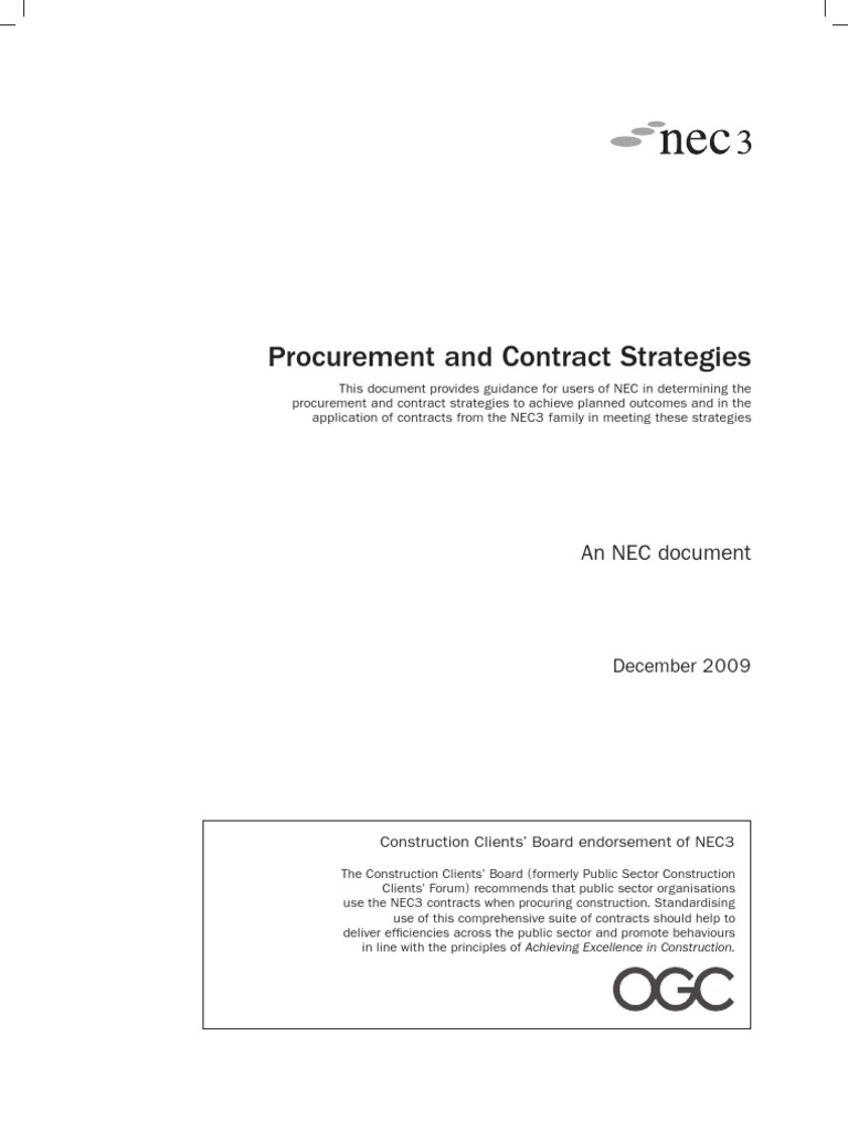 NEC3 Procurement and Contract Strategies Guide | PDF | Engineering ...