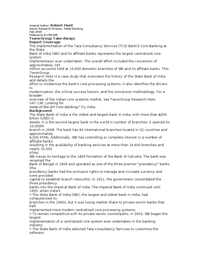 Sbi Case Study | PDF | Banks | Banking