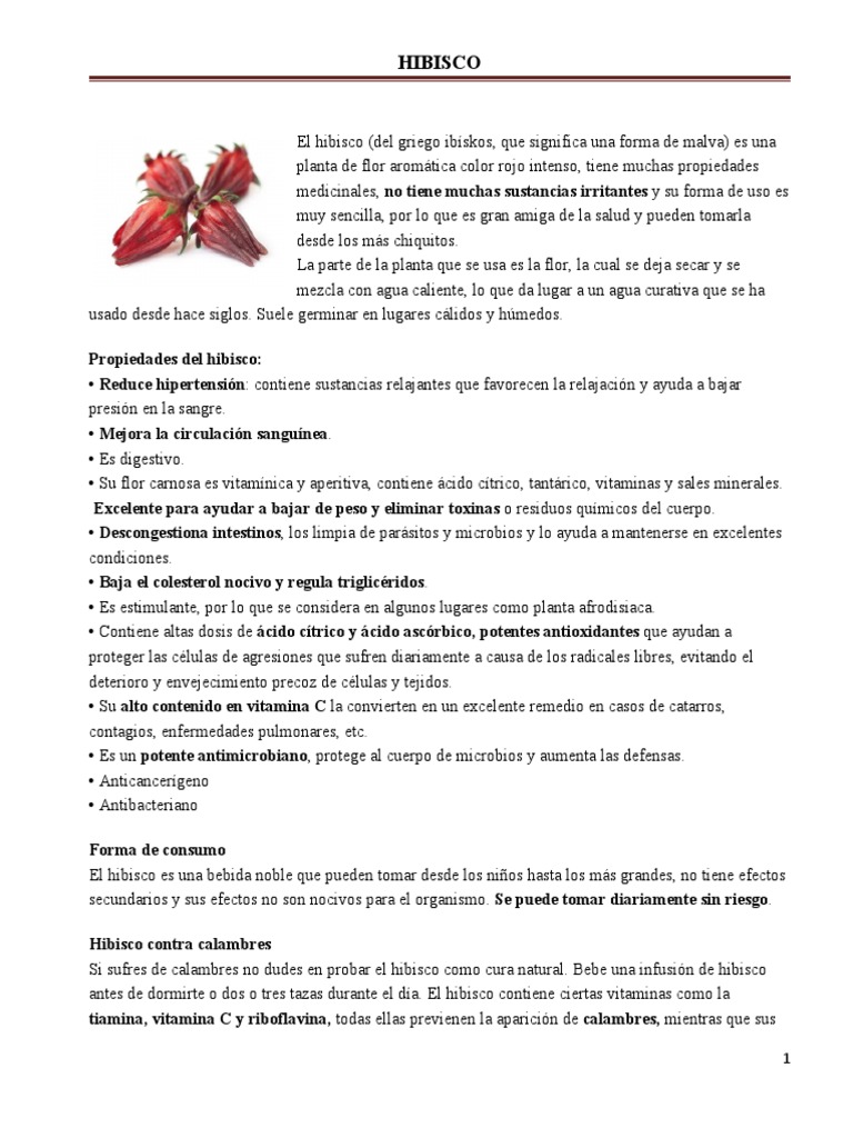 El Hibisco | PDF | Salud y bienestar