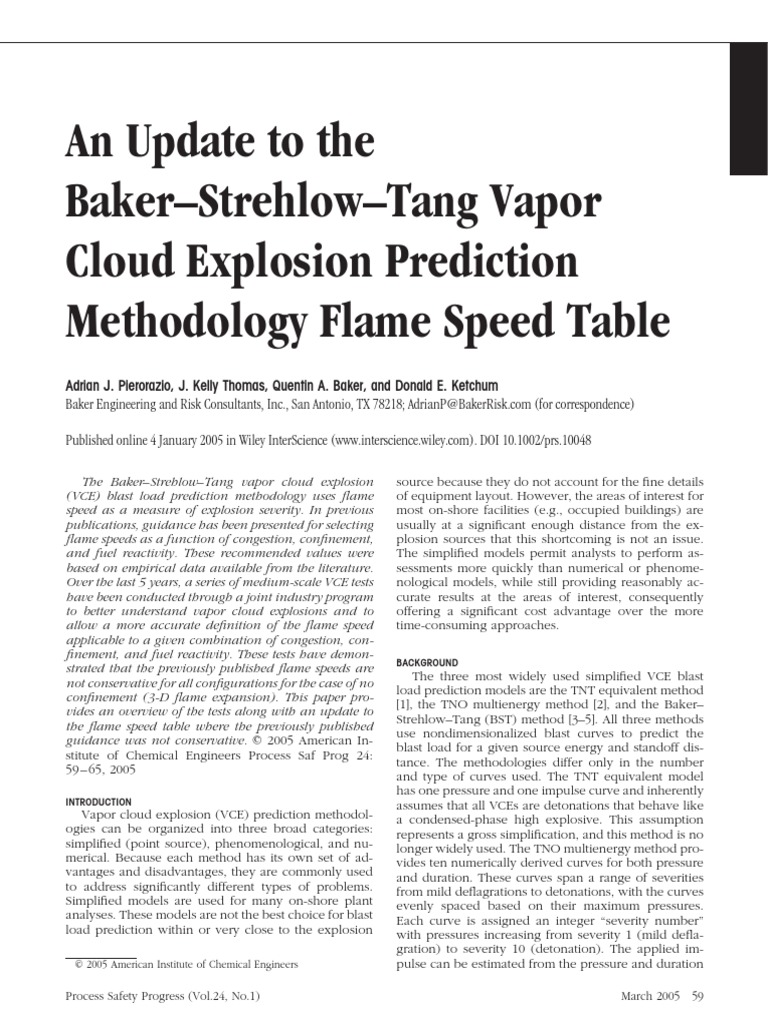 Update To The BST VCE Prediction Methodology | PDF | Explosion | Experiment