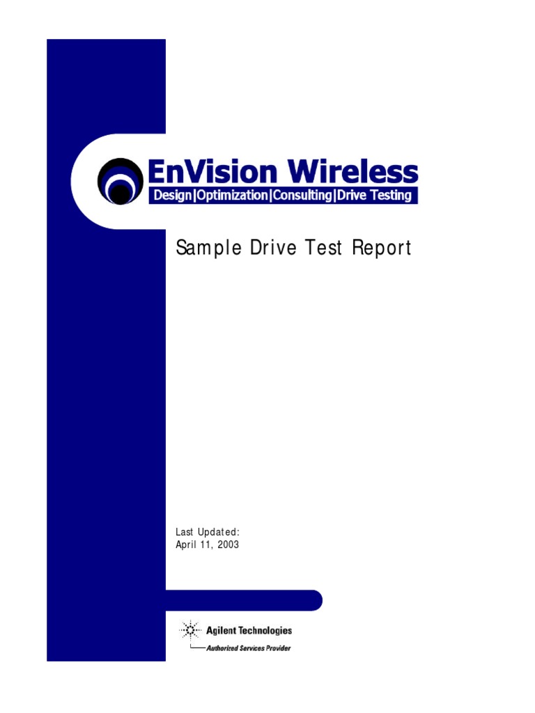 Sample Drive Test Report | PDF | Wi Fi | Computer Network