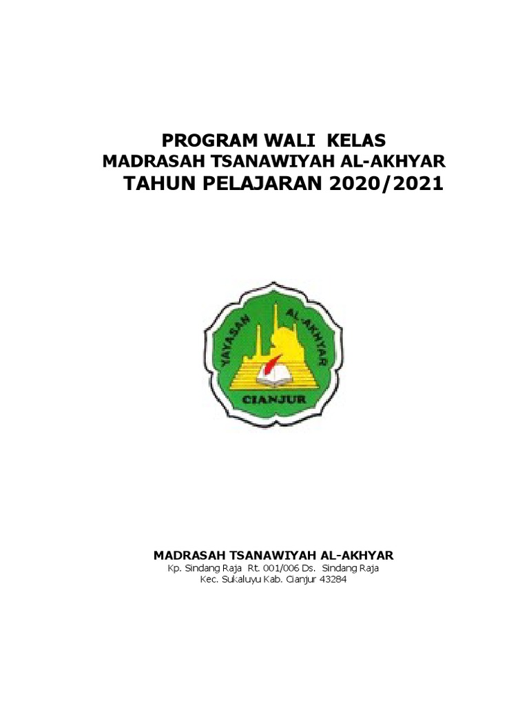 Program Kerja Walas 2020 | PDF