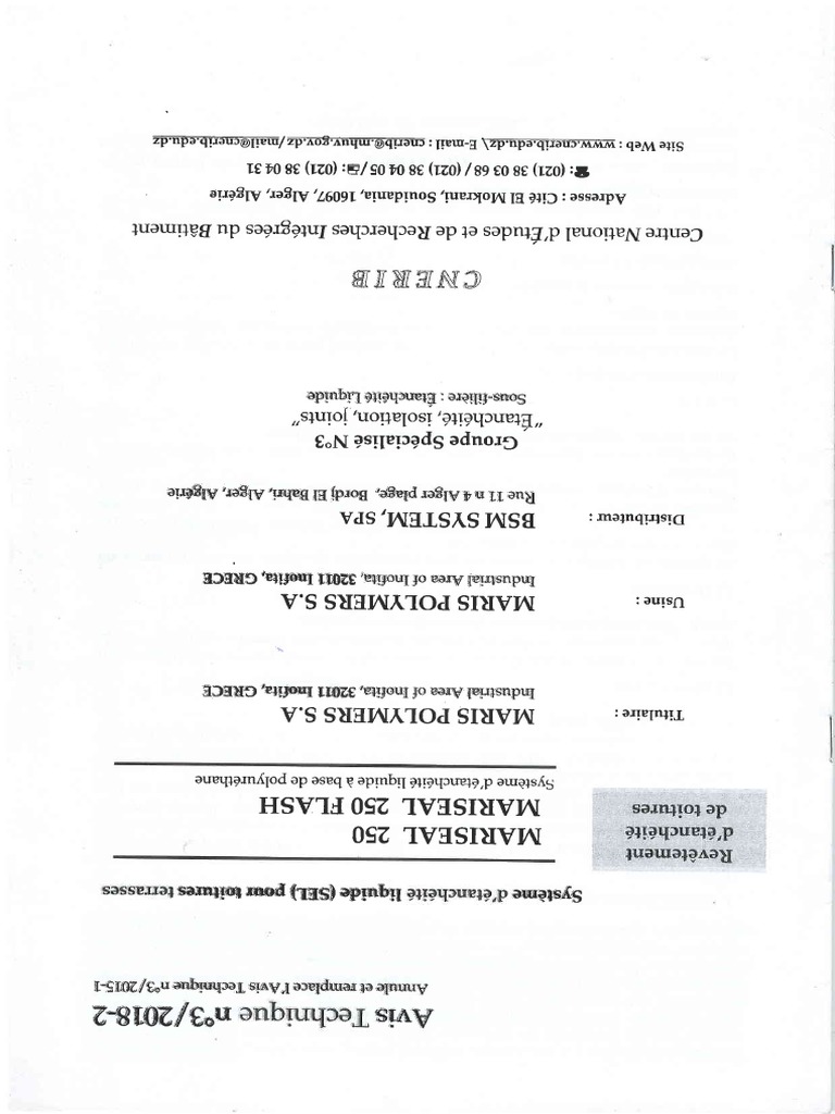 Avis Technique 2018 CNERIB | PDF