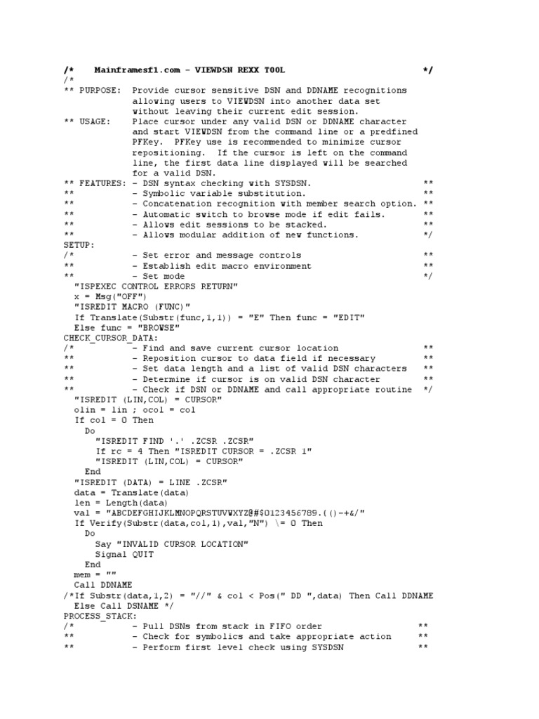 Rexx Tool View DSN From JCL by Placing Cursor | PDF | Command Line Interface | Software
