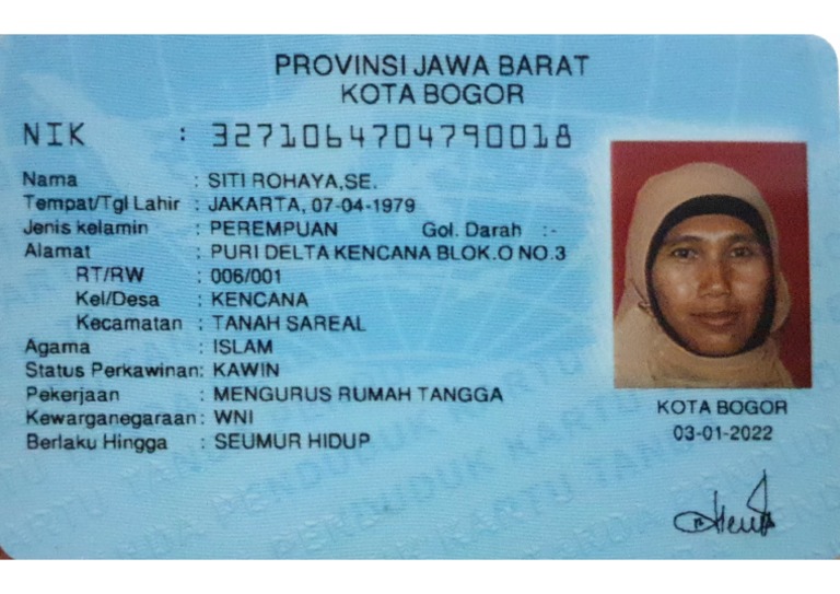 KTP Siti Rohaya | PDF