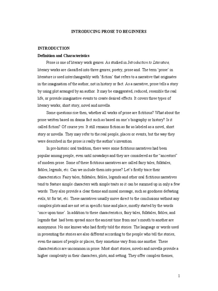 Prose PDF | PDF | Narration | Plot (Narrative)