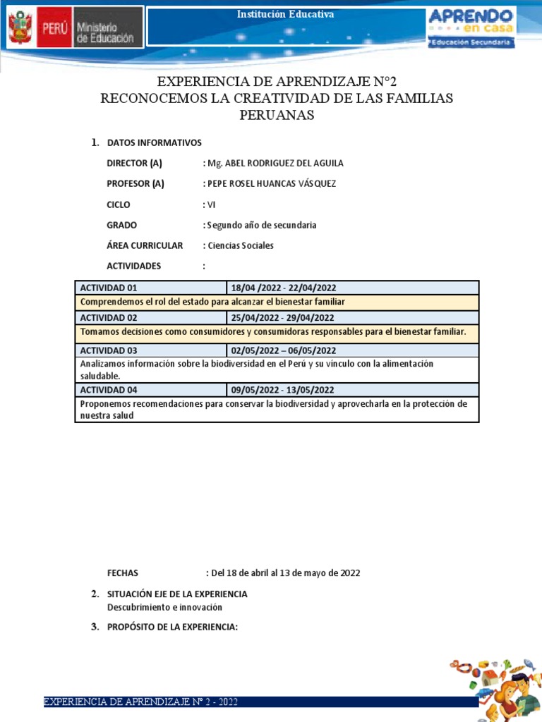 Creatividad Familiar en Bienestar Peruano | PDF