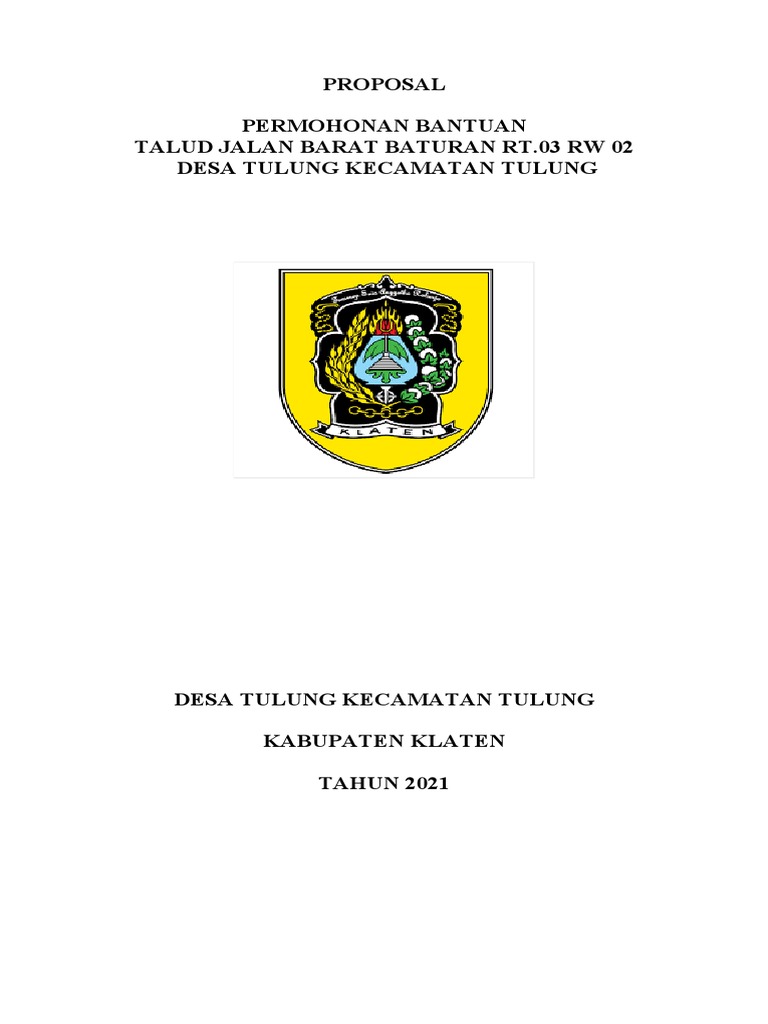 PROPOSAL Talud | PDF