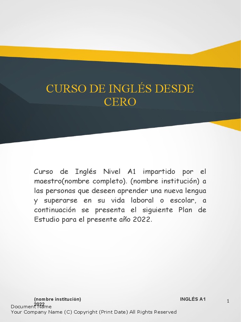 Curso de Ingles Desde Cero | PDF | Verbo | Tipología Lingüística Curso de Ingles Desde Cero | PDF | Verbo | Tipología Lingüística
