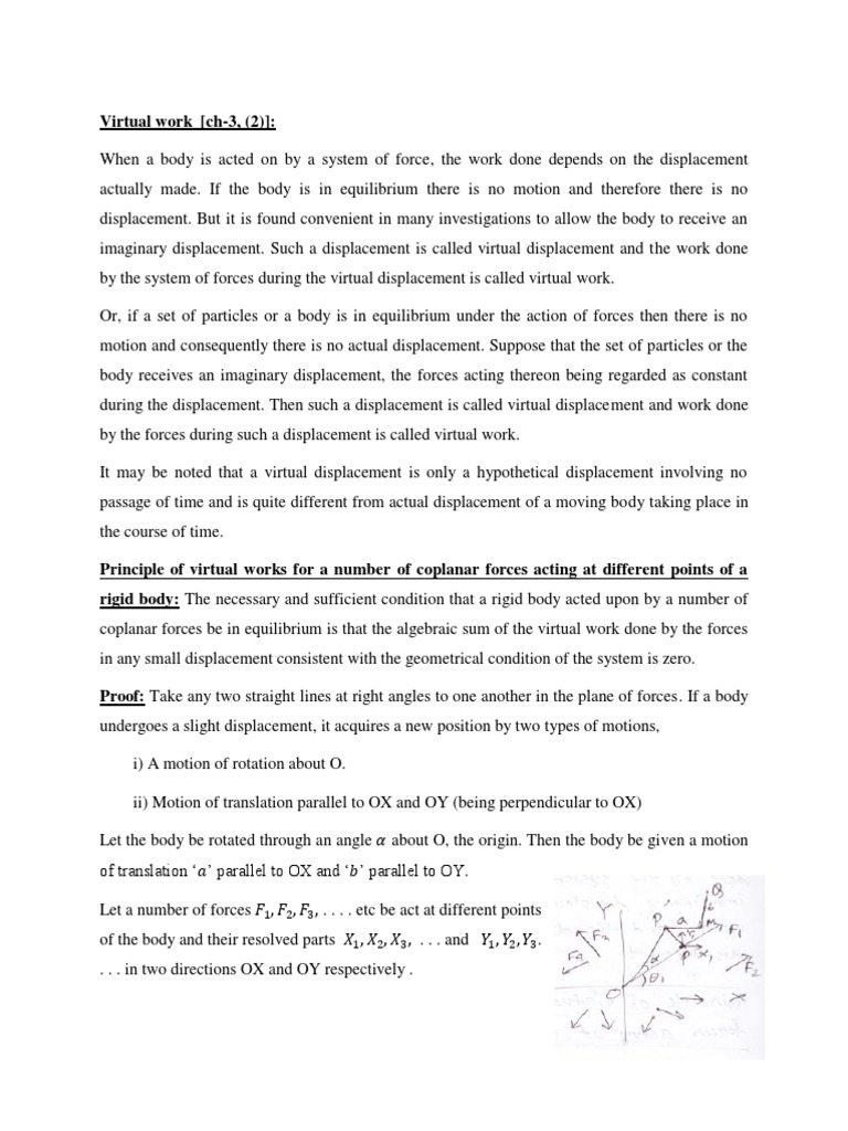 Virtual Work | PDF | Force | Theoretical Physics