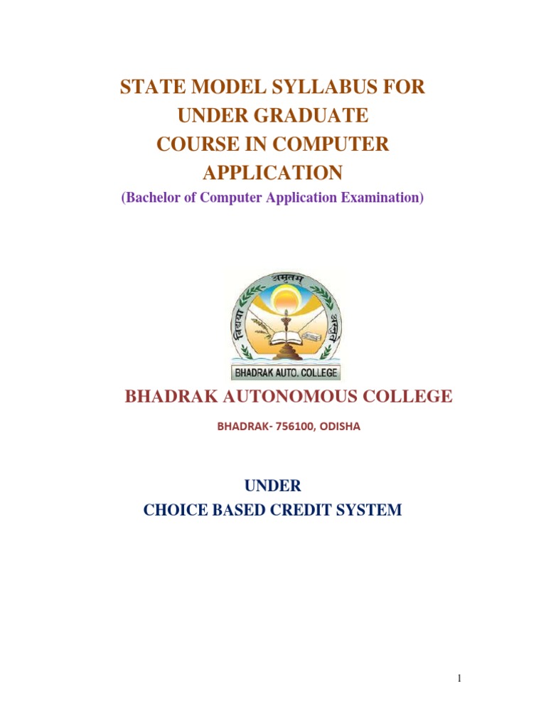 BCA Syllabus for Bhadrak College | PDF | C++ | Method (Computer ...