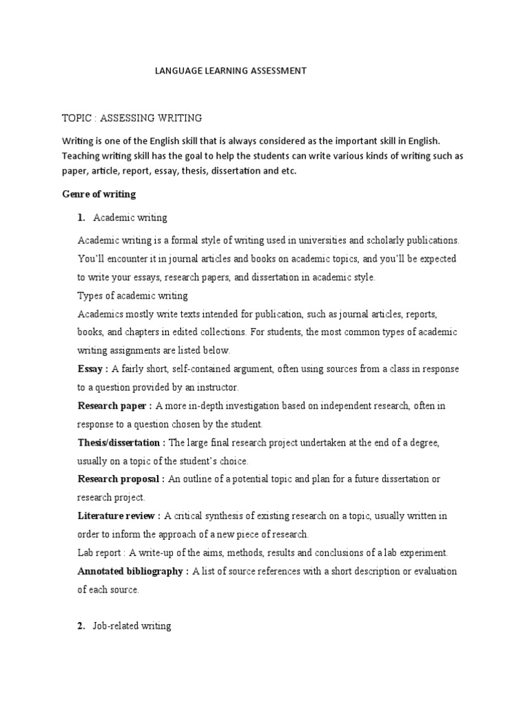 Assessing Writing | PDF | Thesis | Educational Assessment